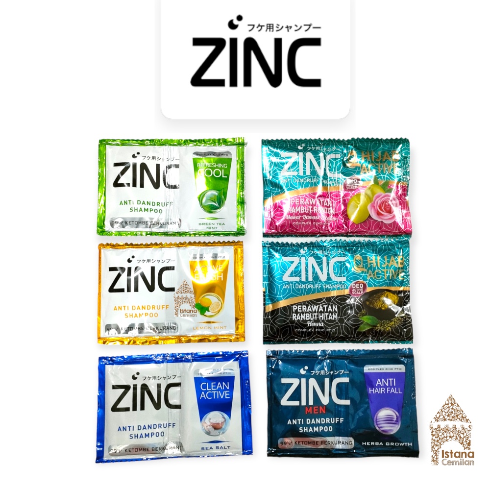 Jual ZINC Shampoo Sachet Anti Dandruff & Rambut Rontok Shampo SACHET 10 ...