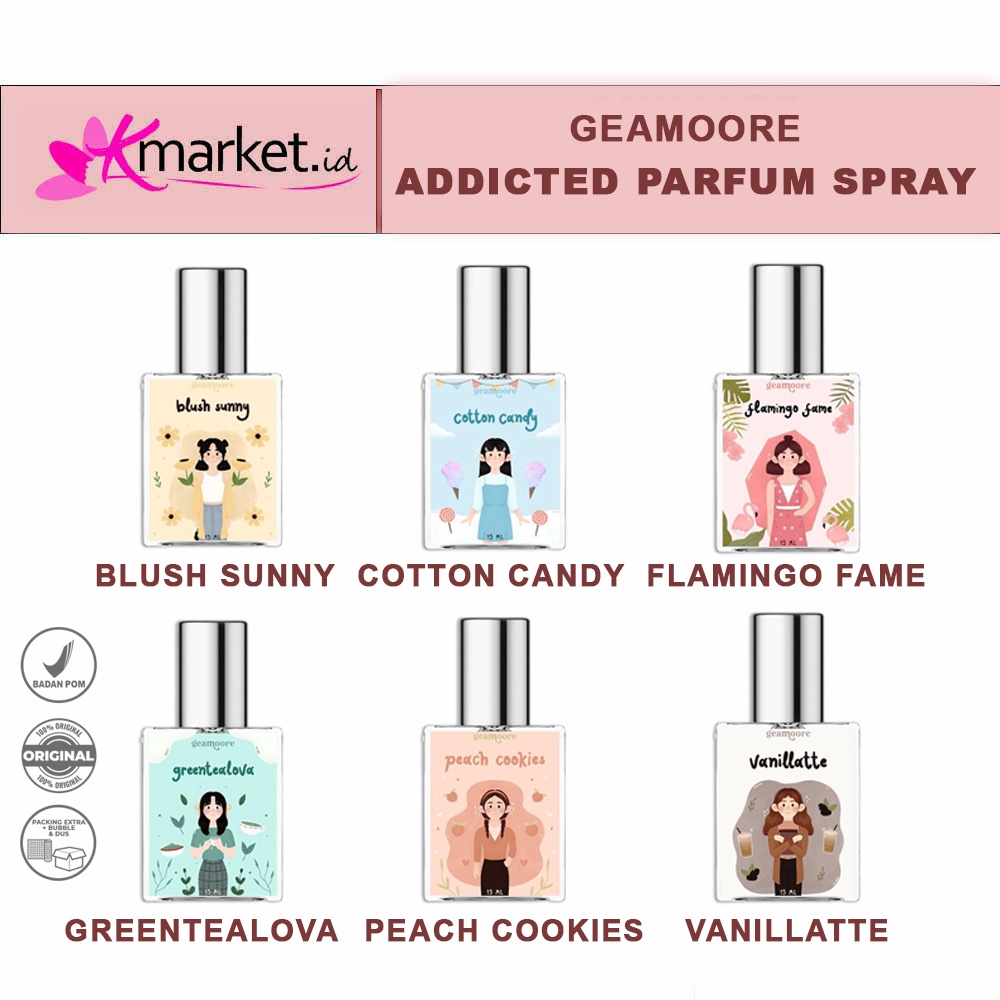 Jual Geamoore Parfum Addicted Series Roll On 5Ml | Spray 15 ML | Shopee ...