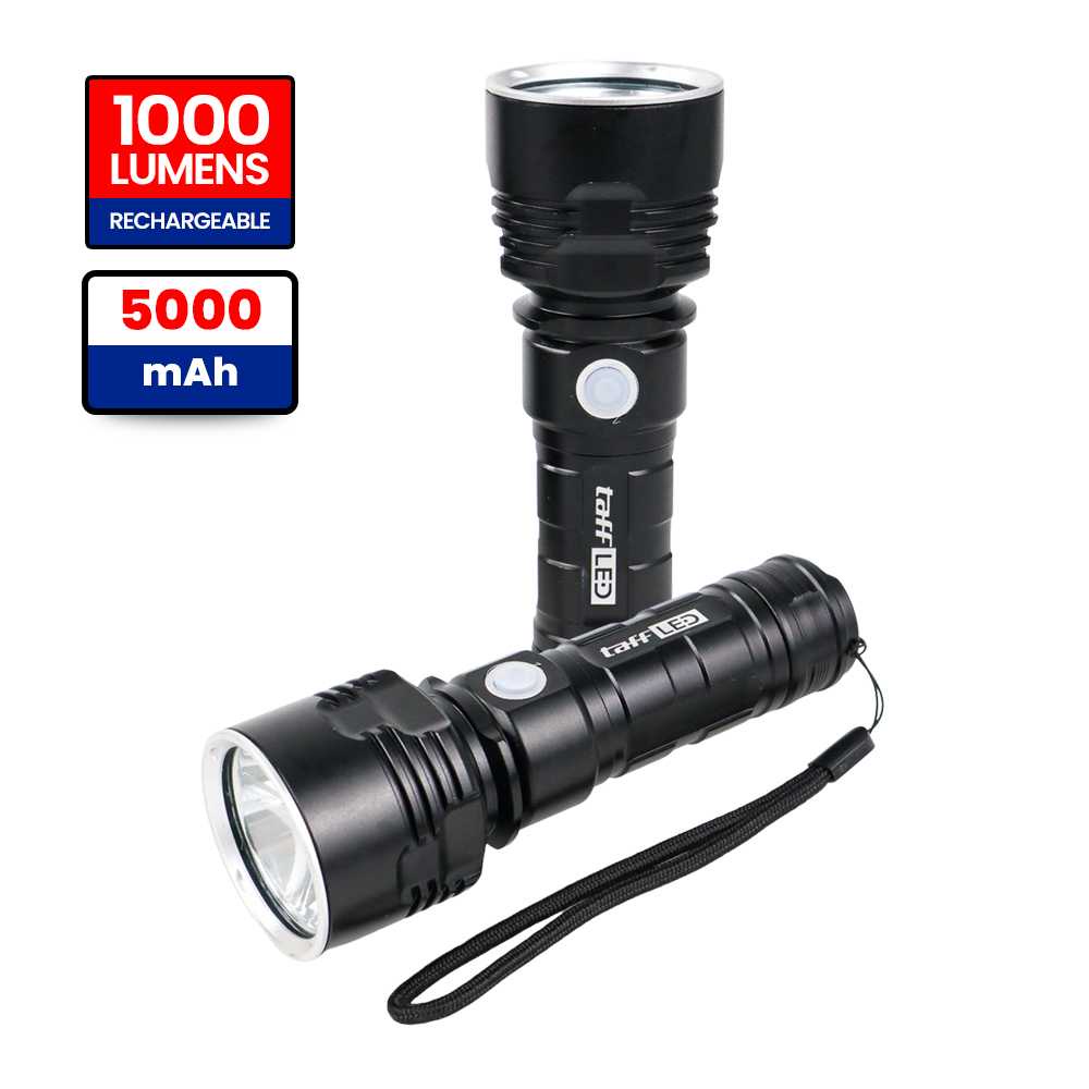 Jual TaffLED Senter LED USB Recharge P70 50W 1000 Lumens with 26650 ...