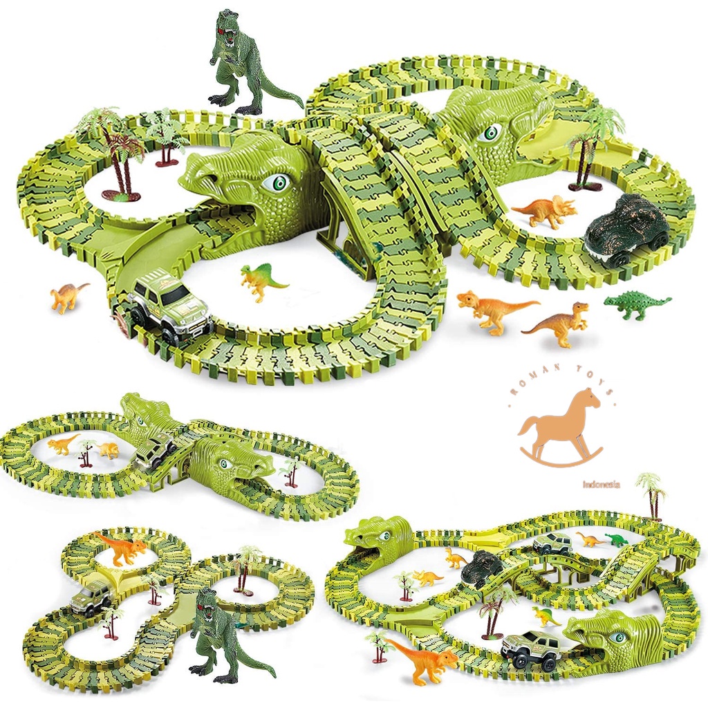 Jual 320Pcs Dinosaurus Rel Mobil Dino Track Set Mainan Anak Car ...