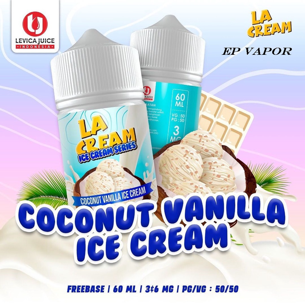 Jual La Cream Coconut Vanilla Ice Cream 60ML by Levica Juice | Shopee ...