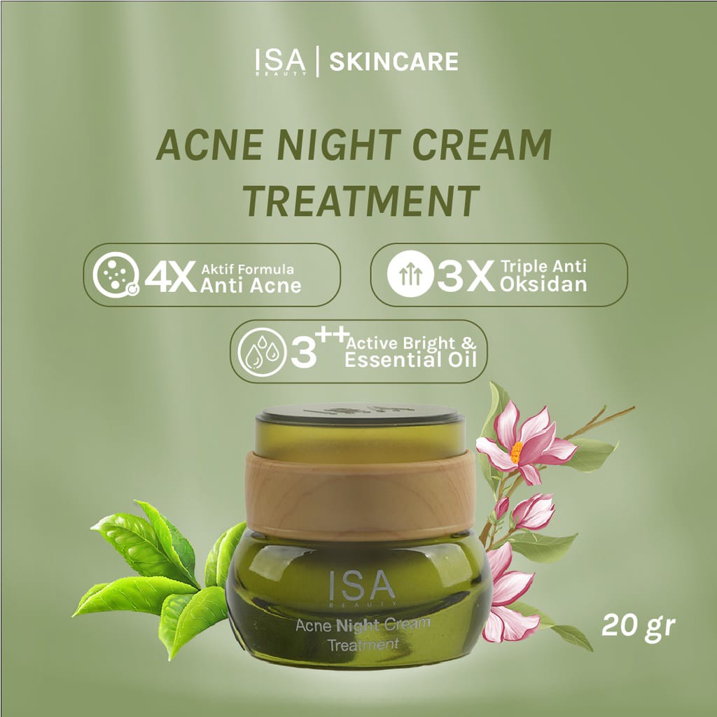 Jual ISA Beauty Acne Night Cream Treatment 20gr | Shopee Indonesia