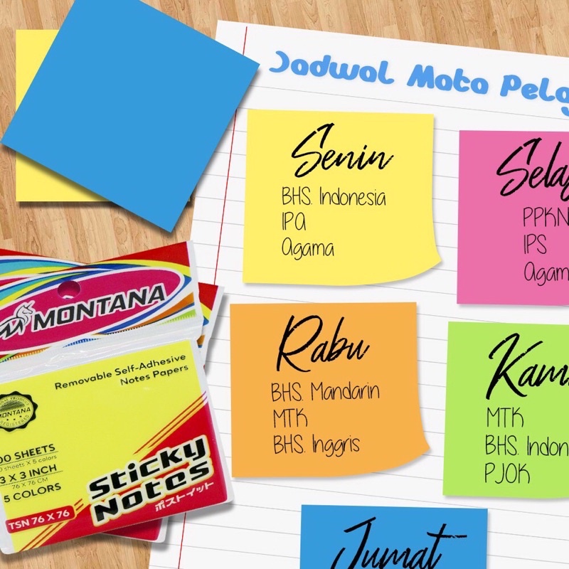 Jual STICKY NOTE MEMO STICK MONTANA 5 WARNA | Shopee Indonesia