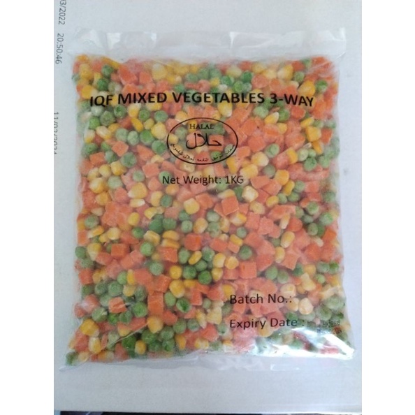 Jual Sayuran Beku Mix vegetable 3 way 1 Kg | Shopee Indonesia