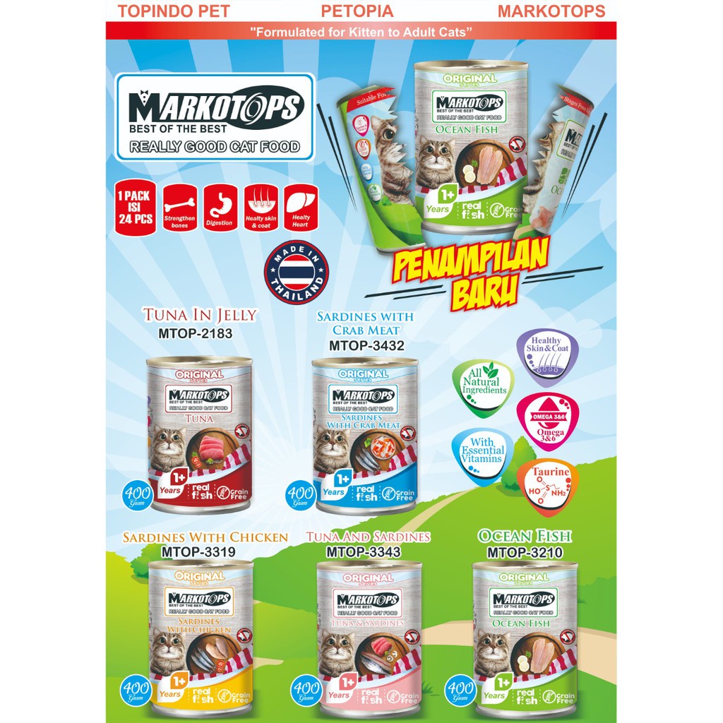 Jual Markotop Kaleng 400gr - Makanan Basah kucing kalengan | Shopee ...