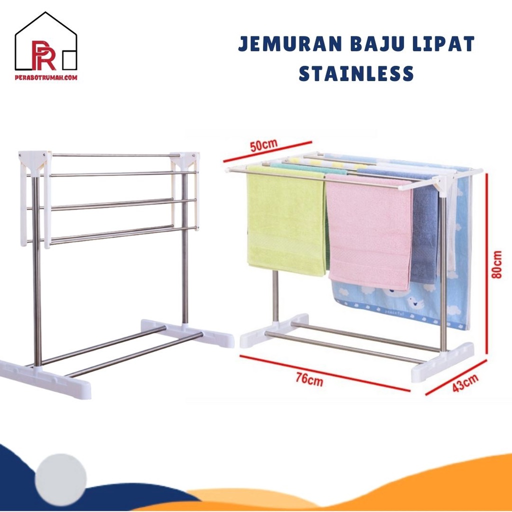 Jual Jemuran Handuk Baju Lipat Stainless Steel - LB / Rak Jemuran ...