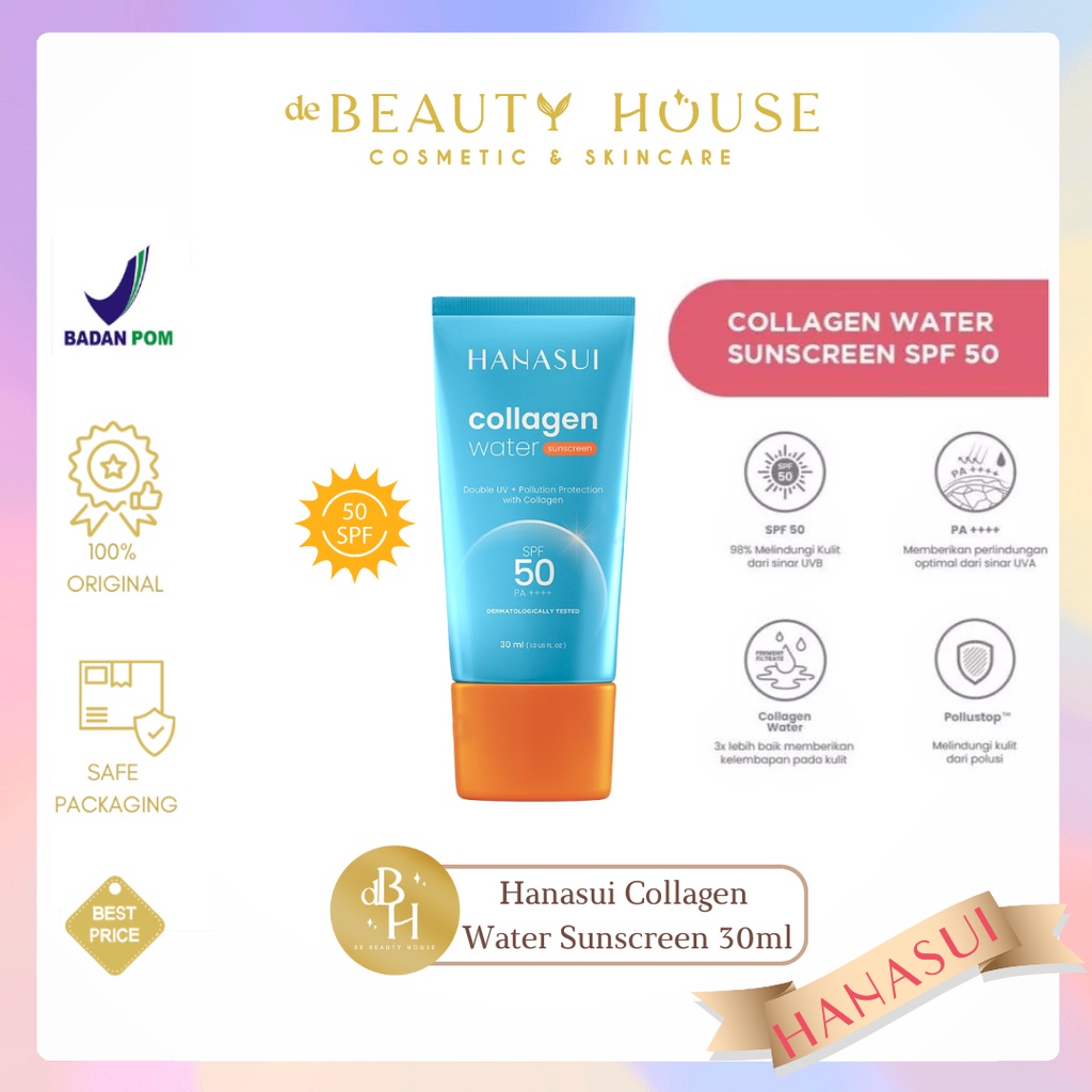 Jual HANASUI Collagen Water Sunscreen SPF 50PA++++ 30ml | Shopee Indonesia