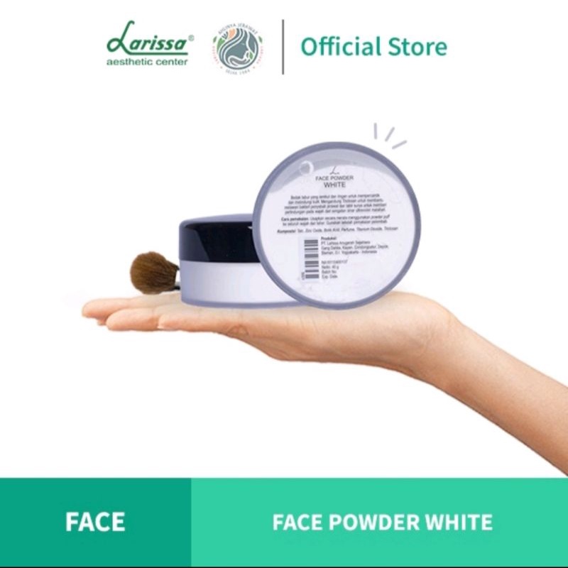 Jual Larissa Face Powder White - Bedak untuk kulit jerawat dan berminyak | Shopee Indonesia