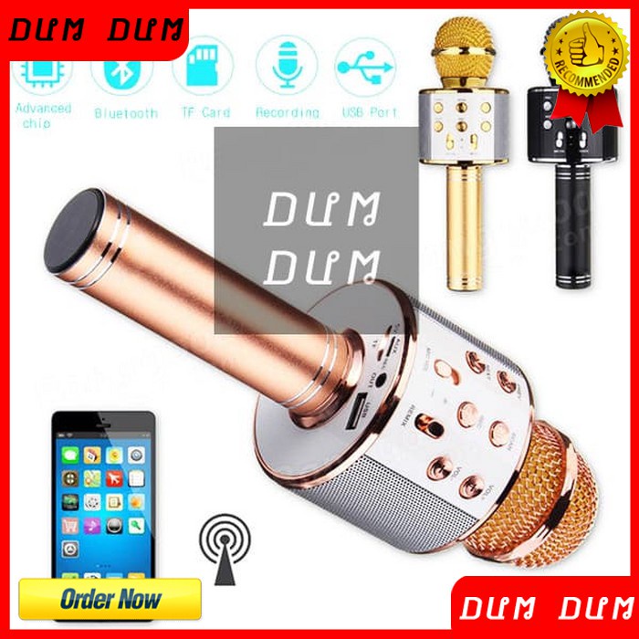 Jual MIC SPEAKER SMULE WS 858 KARAOKE KTV BLUETOOTH WIRELESS MICROPHONE | Shopee Indonesia