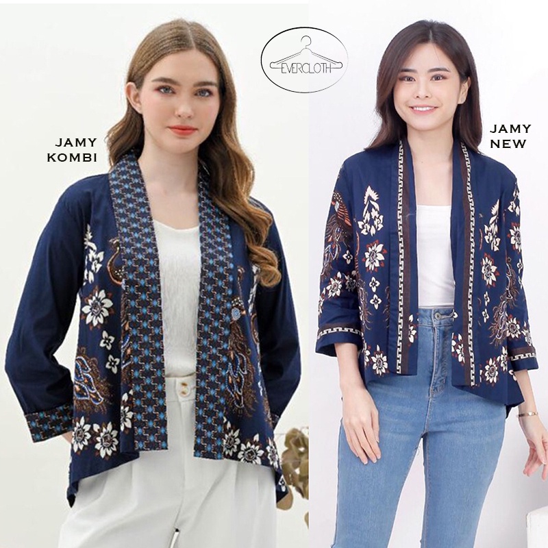 Jual Evercloth Jamy Outer Batik Wanita Luaran Batik Wanita Atasan Batik ...