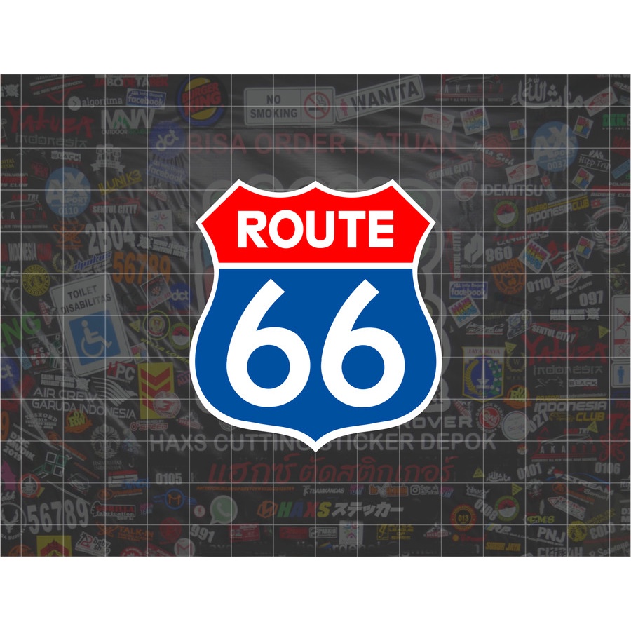 Jual Cutting Sticker Route 66 Ukuran 6 Cm Untuk Motor Mobil | Shopee ...
