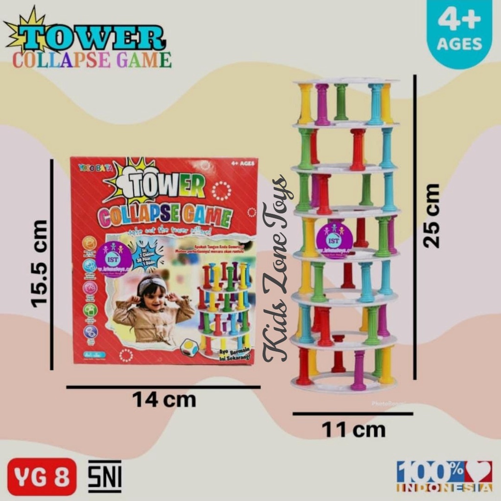 Jual Mainan Anak Tower Collapse Game / Game Tower Cincin Susun Terbaru ...
