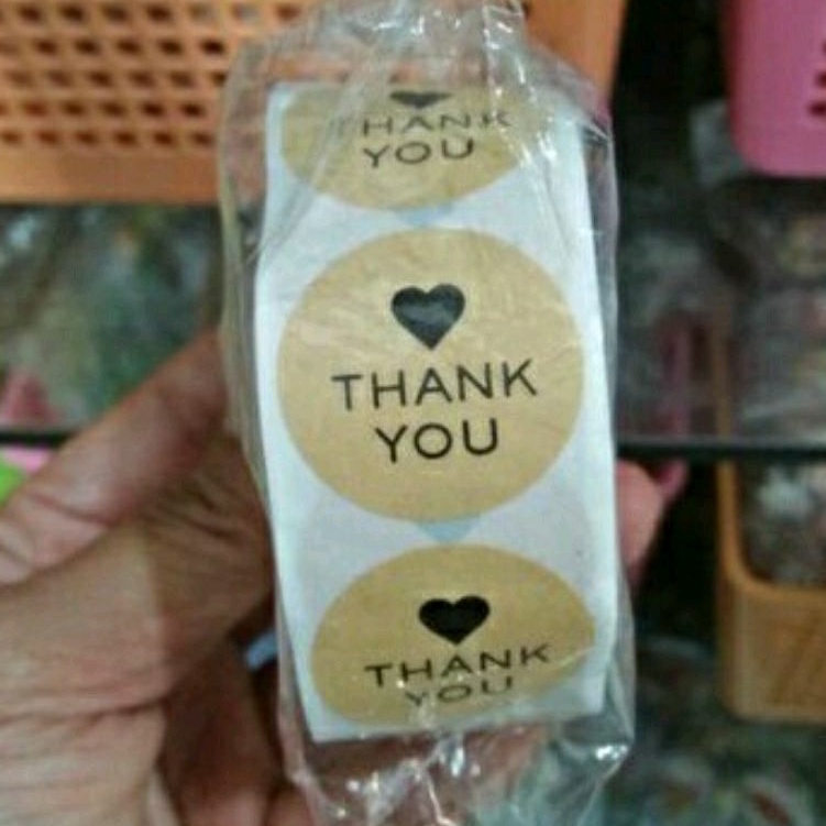 Jual Sticker Thank you 1,5cm Label Toples Kue Kering Kemasan Cake ...