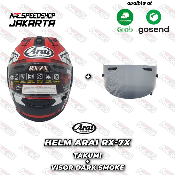 Jual Helm Arai Rx7X Full Face Takumi ( L ) & Visor Dark Smoke Arai #Original | Shopee Indonesia