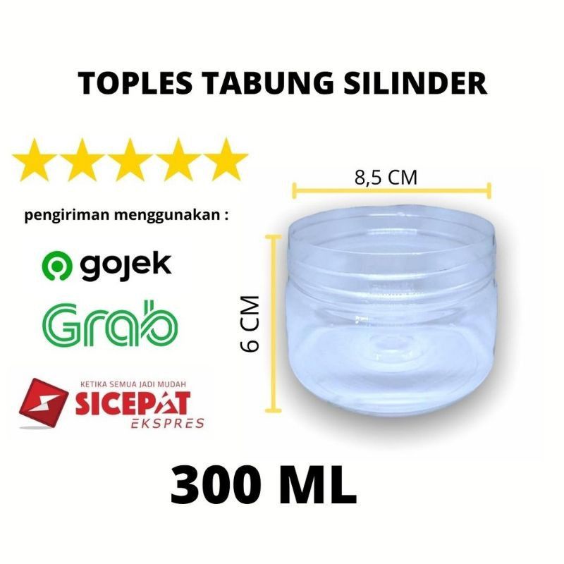 Jual Tabung Silinder 300ml / Jar Silinder 300ml (wajib tambah bubble ...