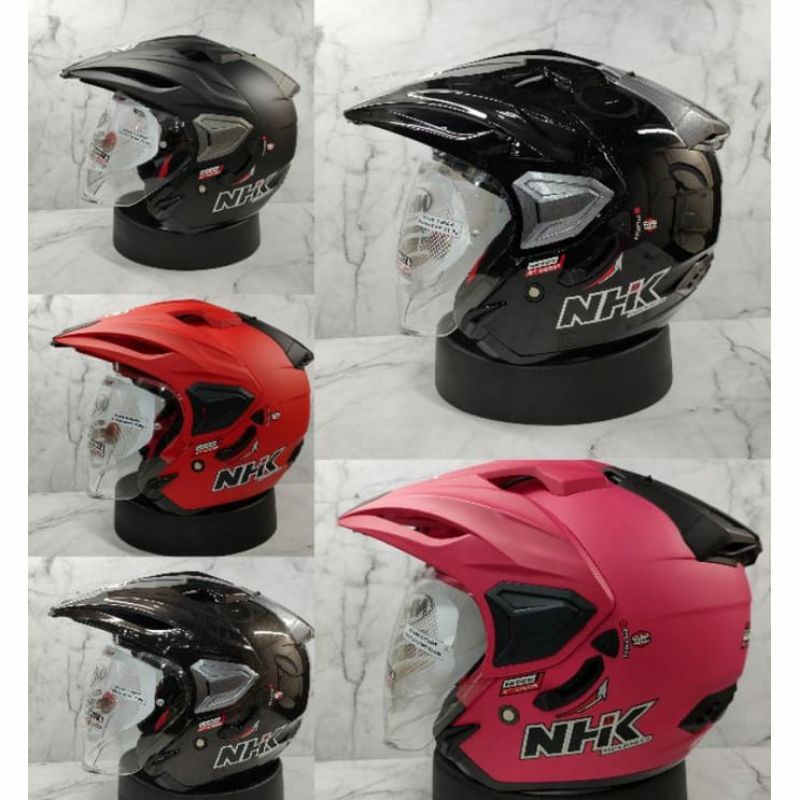 Jual HELM NHK PREDATOR CRIPSTON DOUBLE VISOR PULL WARNA | Shopee Indonesia