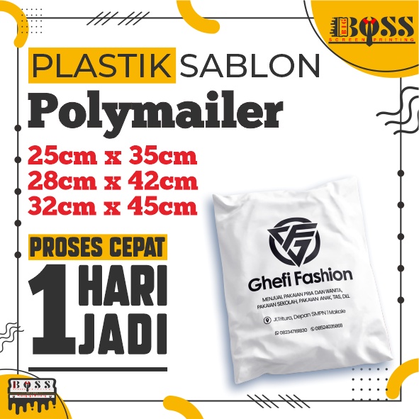 Jual Plastik Sablon POLYMAILER - SEDANG - FREE DESIGN - BIG BOSS ...