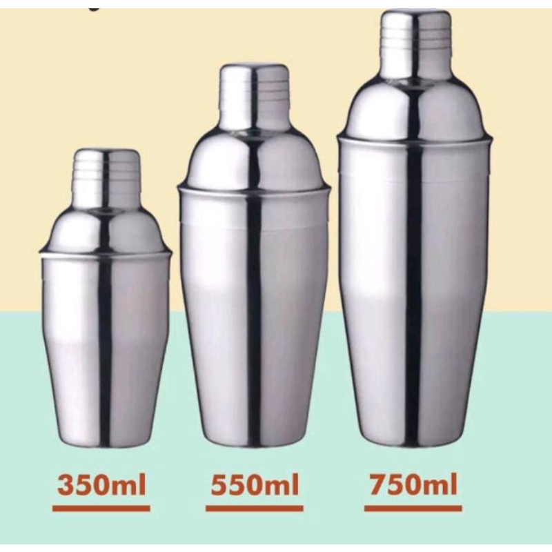 Jual Cocktail Shaker Mixer Stainless Steel Bartender Boston Style Gelas ...