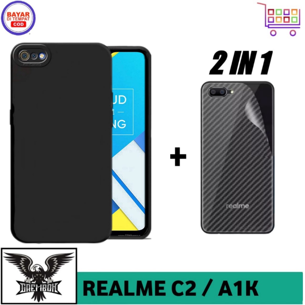 Jual PAKET 2IN1 CASE REALME C2 / OPPO A1K CASE LIQUID PRO CAM FREE ...