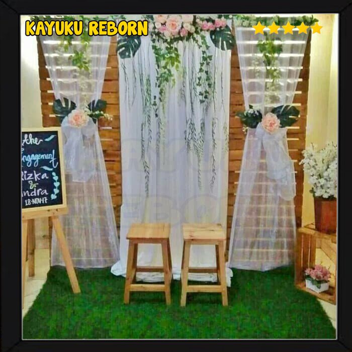 Jual Wooden wedding backdro Backdrop wedding kayu mahoni lebar 75cm x ...