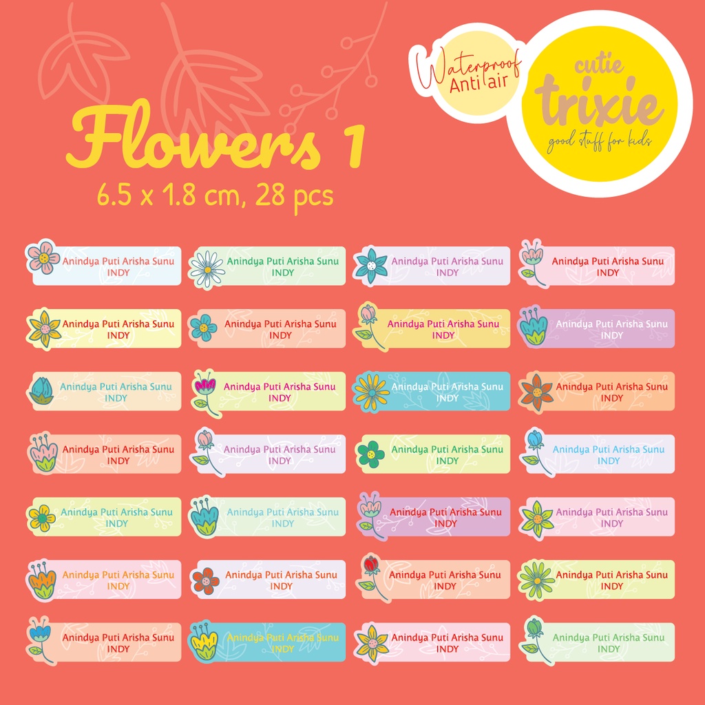 Jual Sticker Label Nama Anak Flower 1 | Shopee Indonesia