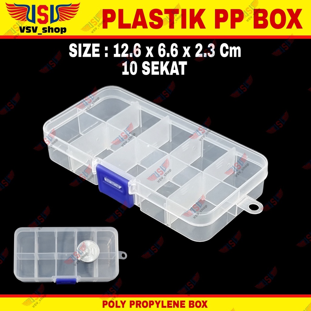 Jual Kotak Plastik 10 Sekat Penyimpanan Box Plastik PP Case Plastic ...