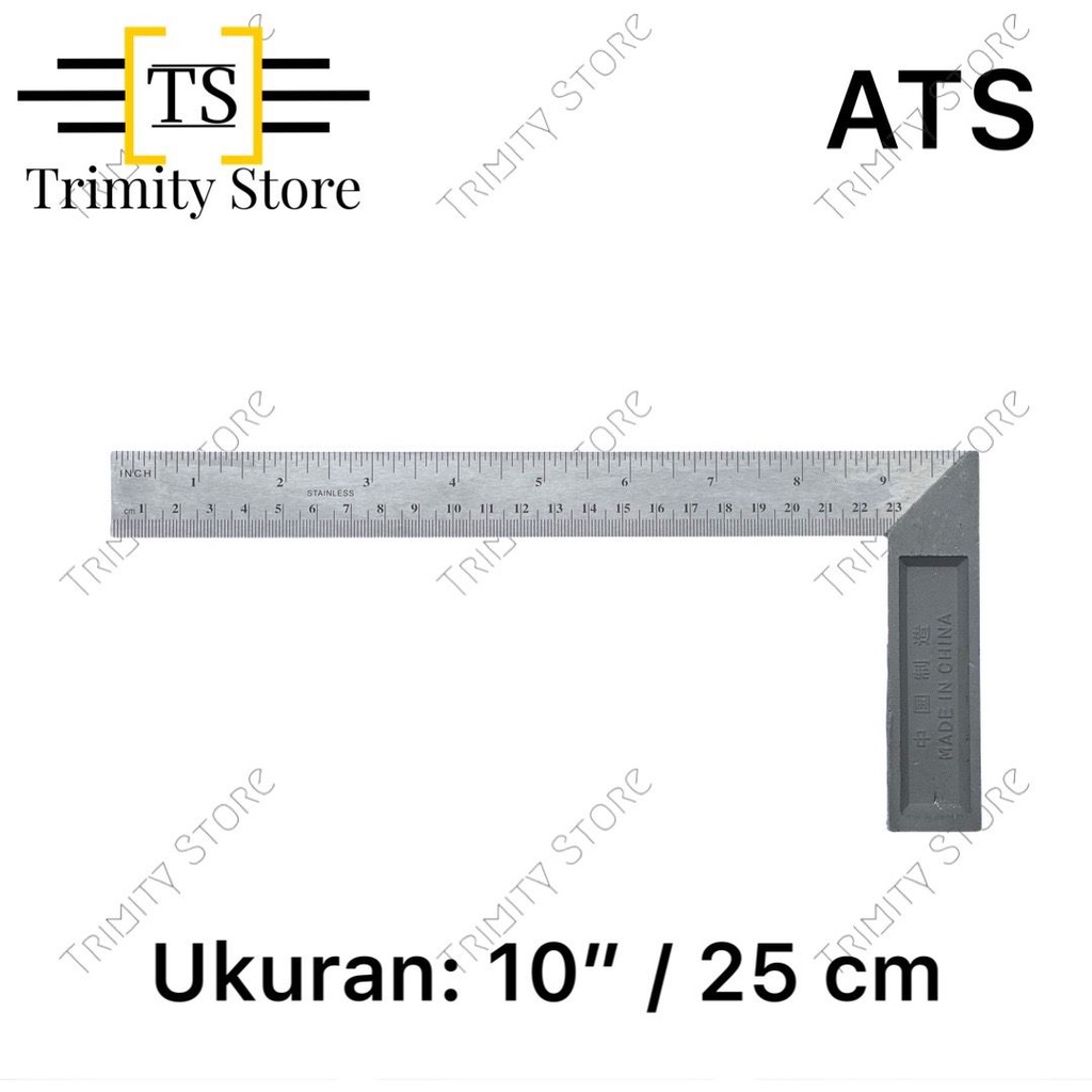 Jual Siku Tukang / Penggaris L Tukang /Penggaris Siku Stainless Merk ATS | Shopee Indonesia