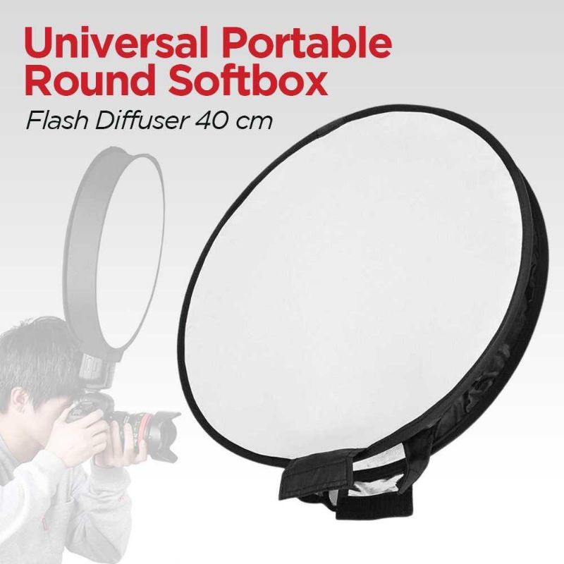 Jual Universal Portable Round Softbox Flash Diffuser 40cm | Shopee Indonesia