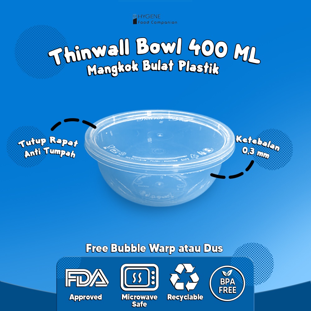 Jual Thinwall Bulat 400 Ml Plastik / Kotak Makan Plastik / Mangkok ...