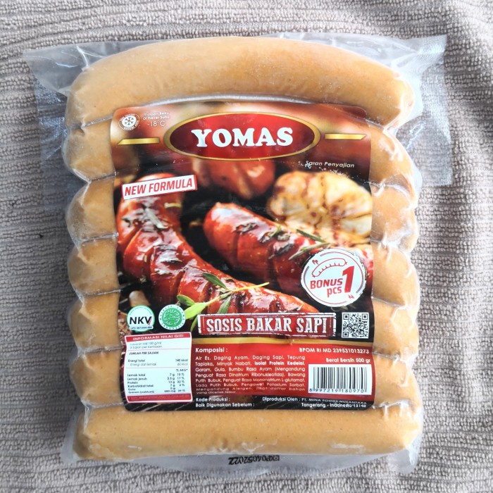 Jual YOMAS SOSIS BAKAR SAPI JUMBO 7S 500GR | Shopee Indonesia