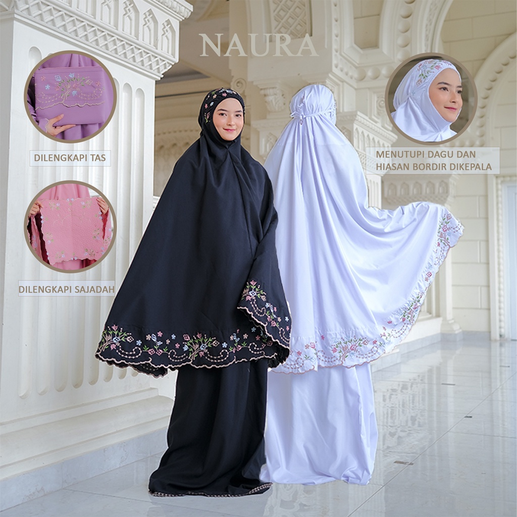 Jual Mukena Dewasa Kain Katun Bordir Naura by Nazihah | Ibadah Nyaman ...