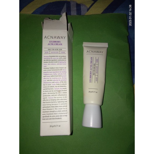 Jual Acnaway Stubborn Acne Cream (preloved) | Shopee Indonesia