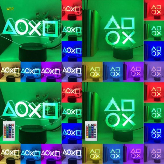 Jual [Ready] Lampu Neon Led Dimmable Bentuk Ikon Game Illusion 3D Untuk ...