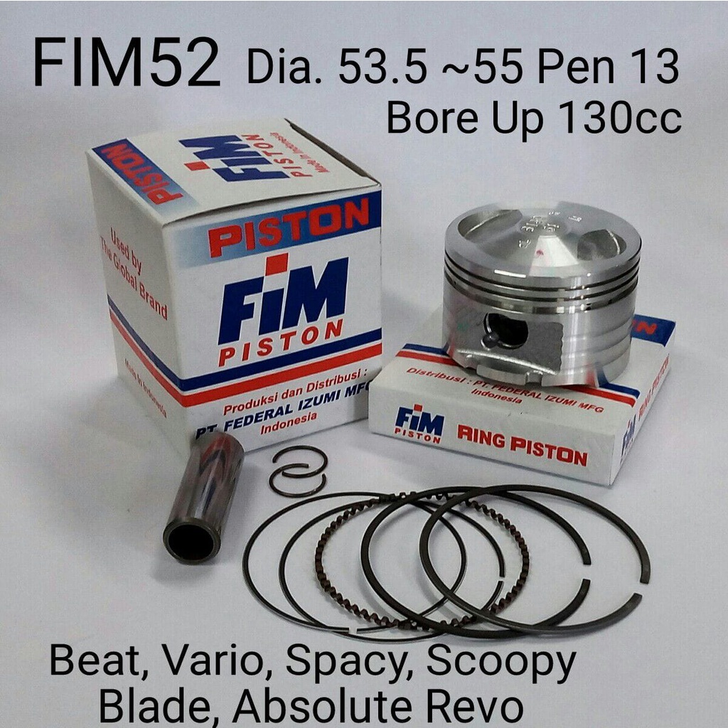 Jual FIM52 FIM PISTON KIT VARIO 110, BEAT, SCOOPY, BLADE/REVO KARBU ...