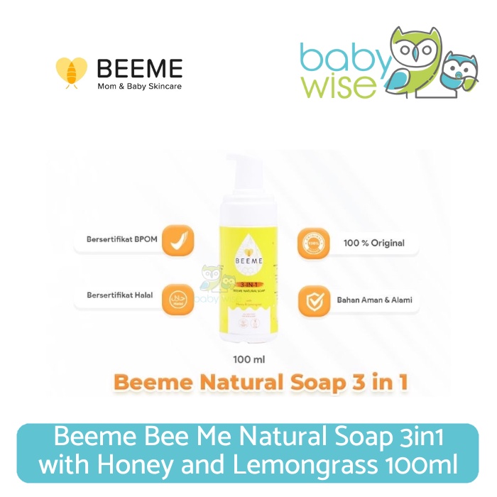 Jual Beeme Bee Me Natural Soap 3in1 with Honey and Lemongrass 100ml ...