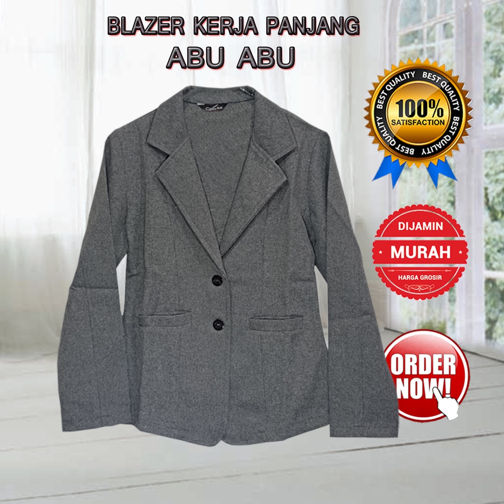 Jual Blazer Hitam Formal Kerja Kantor Wanita Kancing 2 / Jas / Blezer | Shopee Indonesia