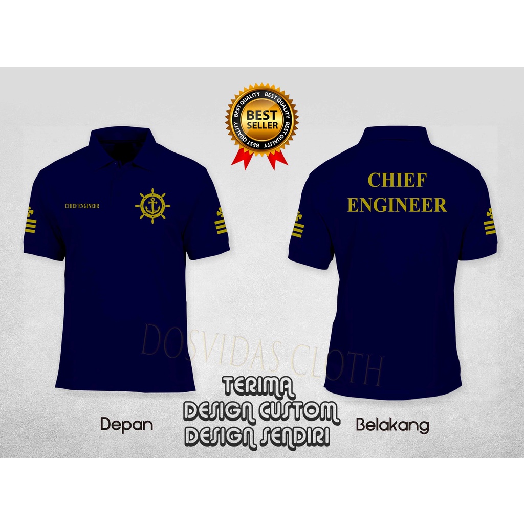 Jual KAOS POLO KAOS KERAH PRIA KEREN SAILOR PELAUT CHIEF ENGINEER PRIA ...