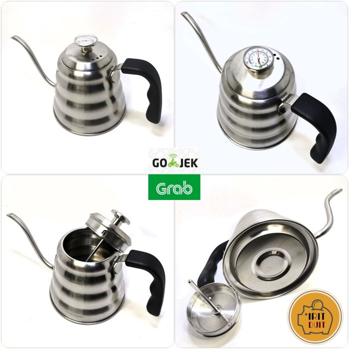 Jual Teko Leher Angsa Gooseneck Kettle Pour Over With Thermometer ...