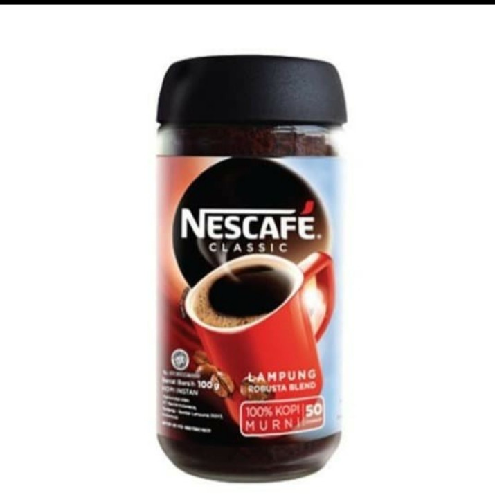 Jual NESCAFE CLASSIC KOPI INSTAN KOPI HITAM 100GRM JAR BOTOL | Shopee ...