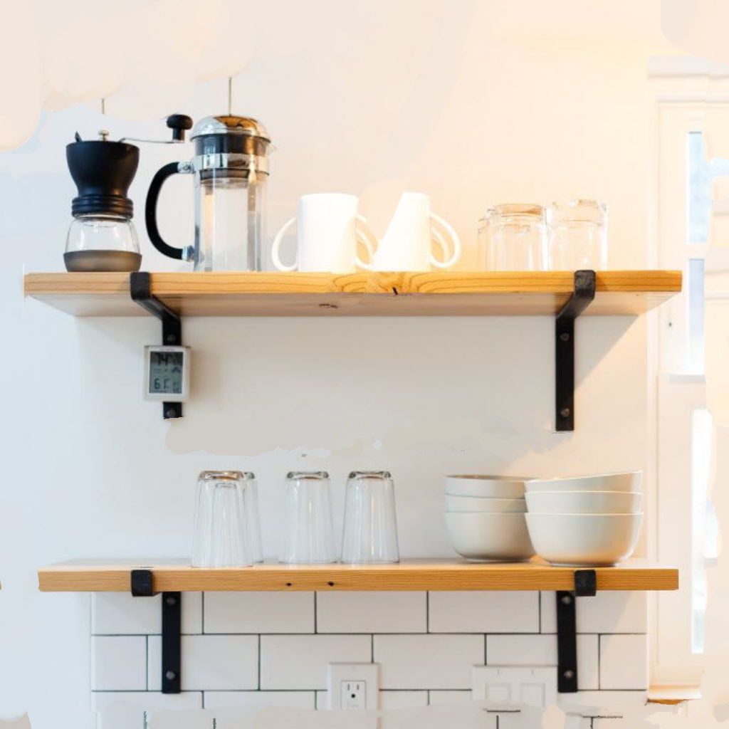 Jual Rak dinding dapur serbaguna 80x15 + besi 2 A ambalan kayu susun ...