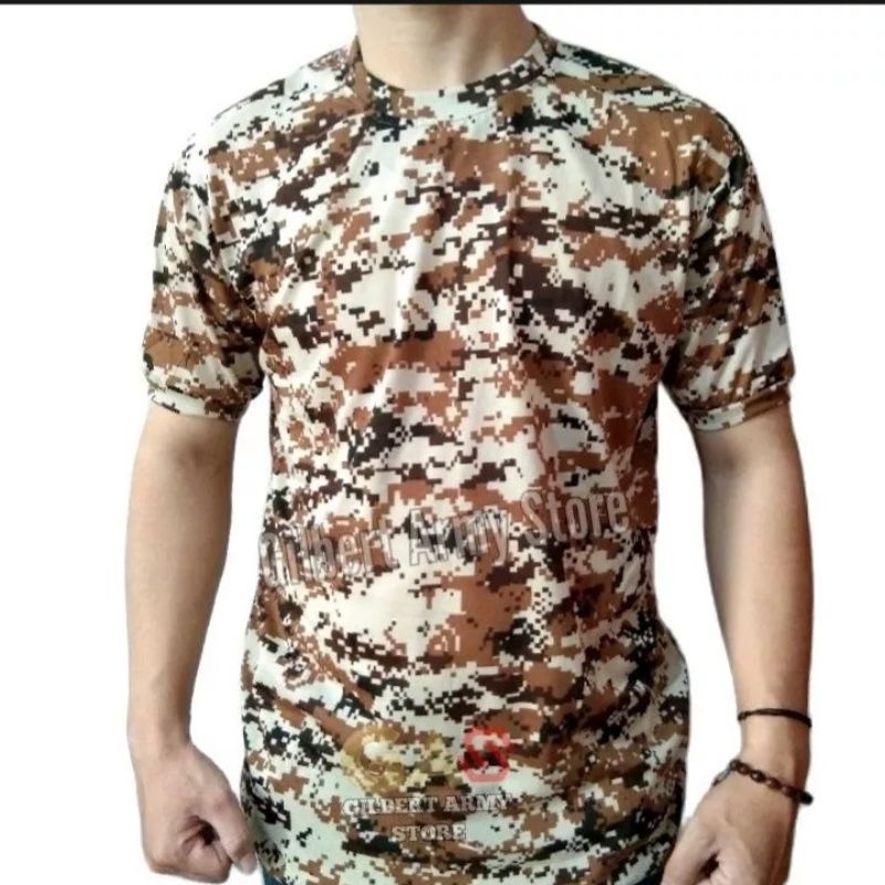 Jual BAJU KAOS PENDEK TANGAN LORENG ARMY PRIA/ Baju kaos pendek tangan ...