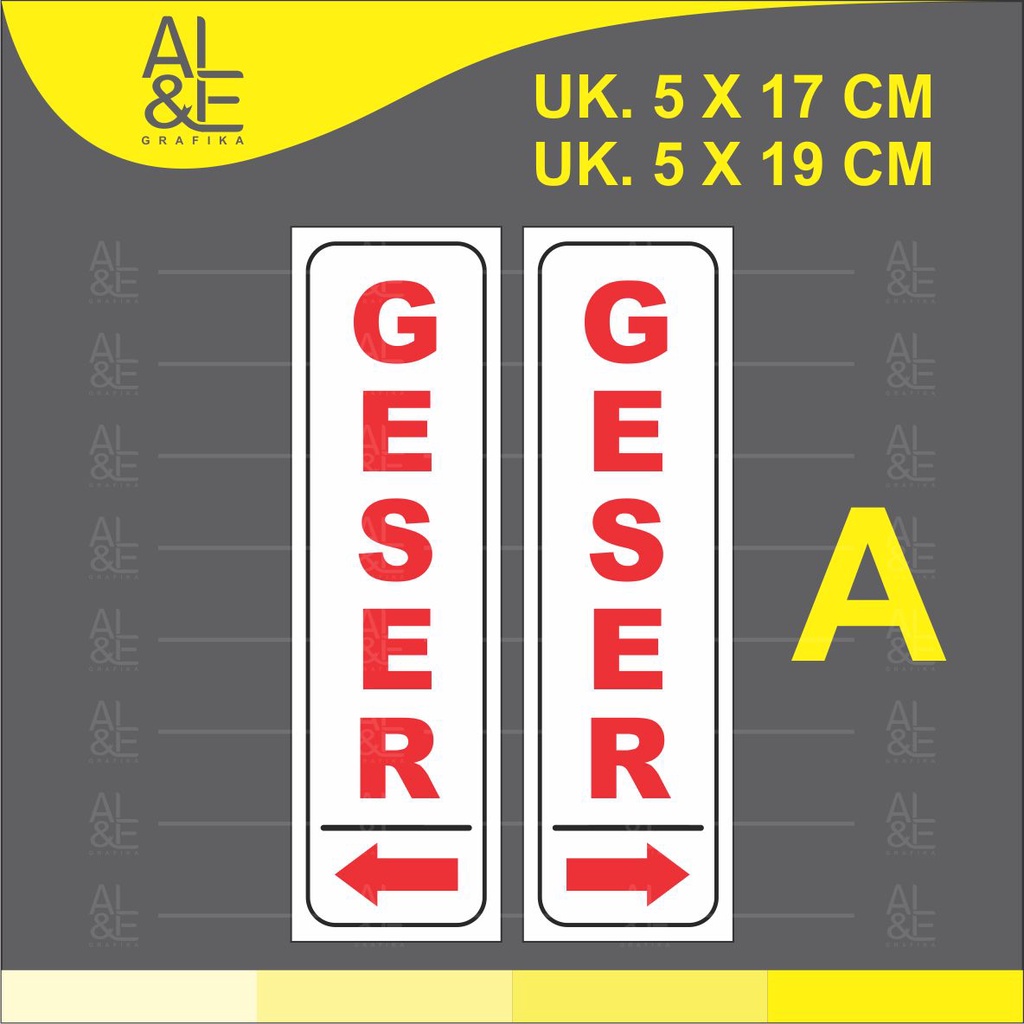Jual 041 STIKER GESER KANAN - KIRI _ST03_ STIKER UNTUK PINTU _ CETAKAN ...