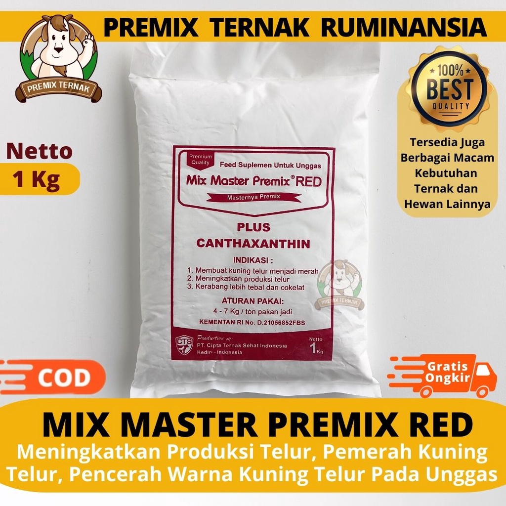 Jual MIX MASTER PREMIX RED 1 KG - Premix Ayam Bebek Petelur Plus ...