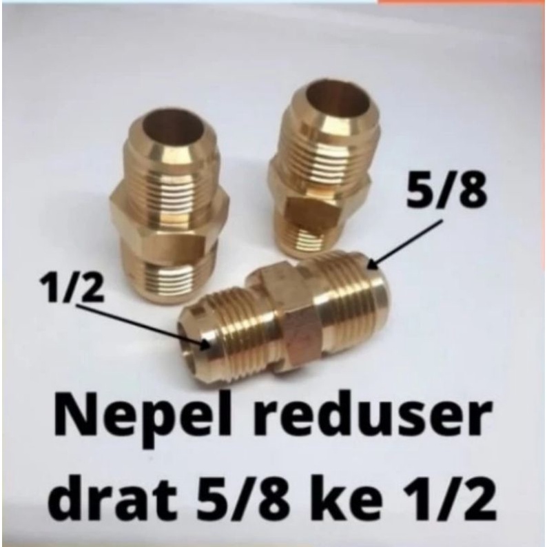 Jual double nepel reduser 1/2 x 5/8 drat luar dobel nepple reducer 5/8 ...