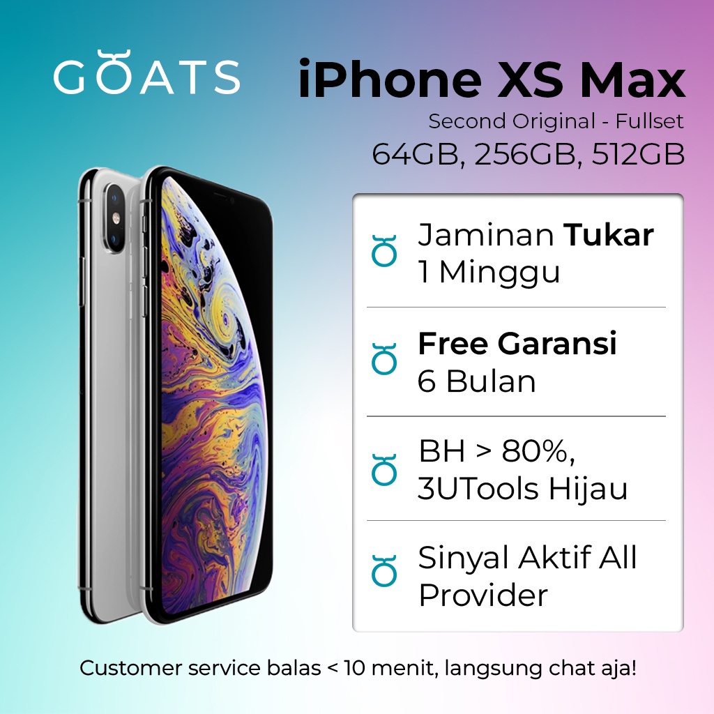 Jual Apple iPhone XS Max 512GB 256GB 64GB Second Seken Bekas Garansi 6 ...
