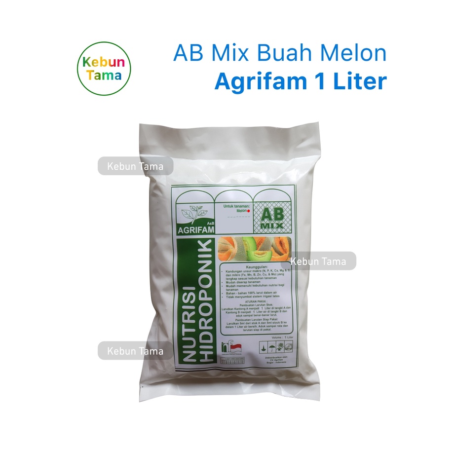 Jual Nutrisi AB Mix Hidroponik Buah Melon Agrifam 1 Liter | Shopee ...