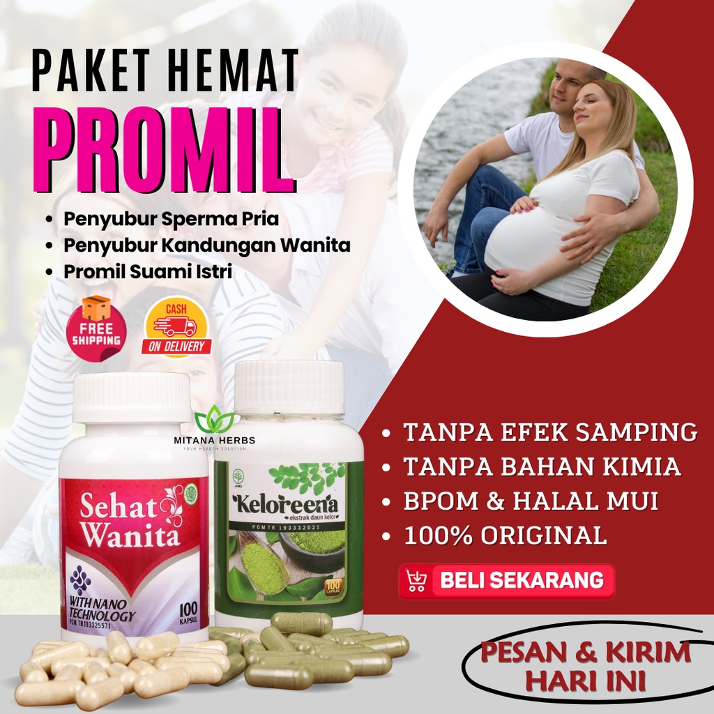 Jual Mitana Herbal - Paket Promil Penyubur Suami Dan Istri Keloreena & Sehat Wanita Isi 50 ...