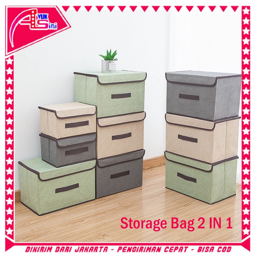 Jual Storage Bag 2 IN 1 Tempat Penyimpanan Serbaguna Kotak Pakaian Box ...