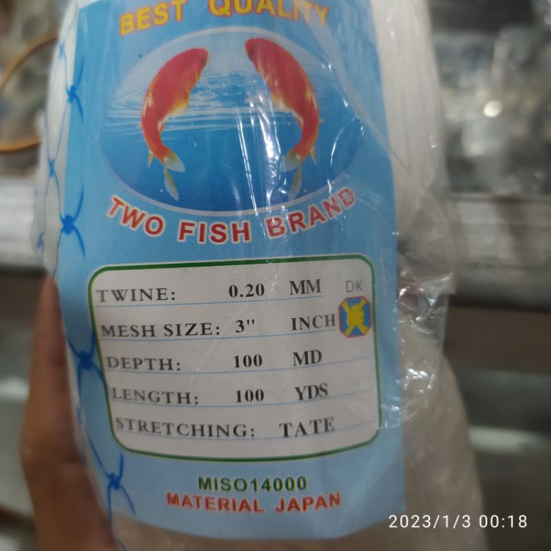 Jual JARING IKAN 3 INCH 0.20 MERK TWO FISH BRAND | Shopee Indonesia