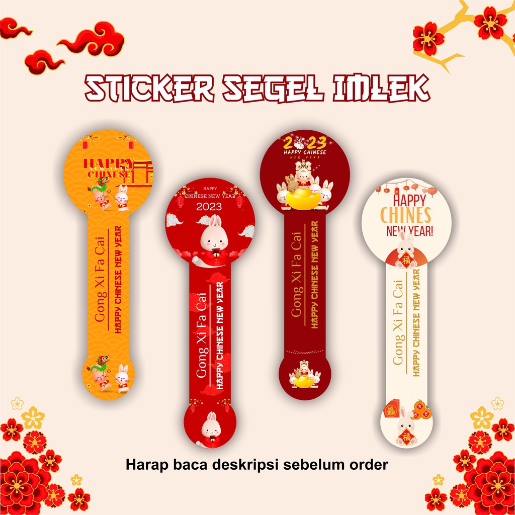 Jual STIKER SEGEL IMLEK CHINESE NEW YEAR HAMPER, TOPLES, KOTAK KUE CNY ...